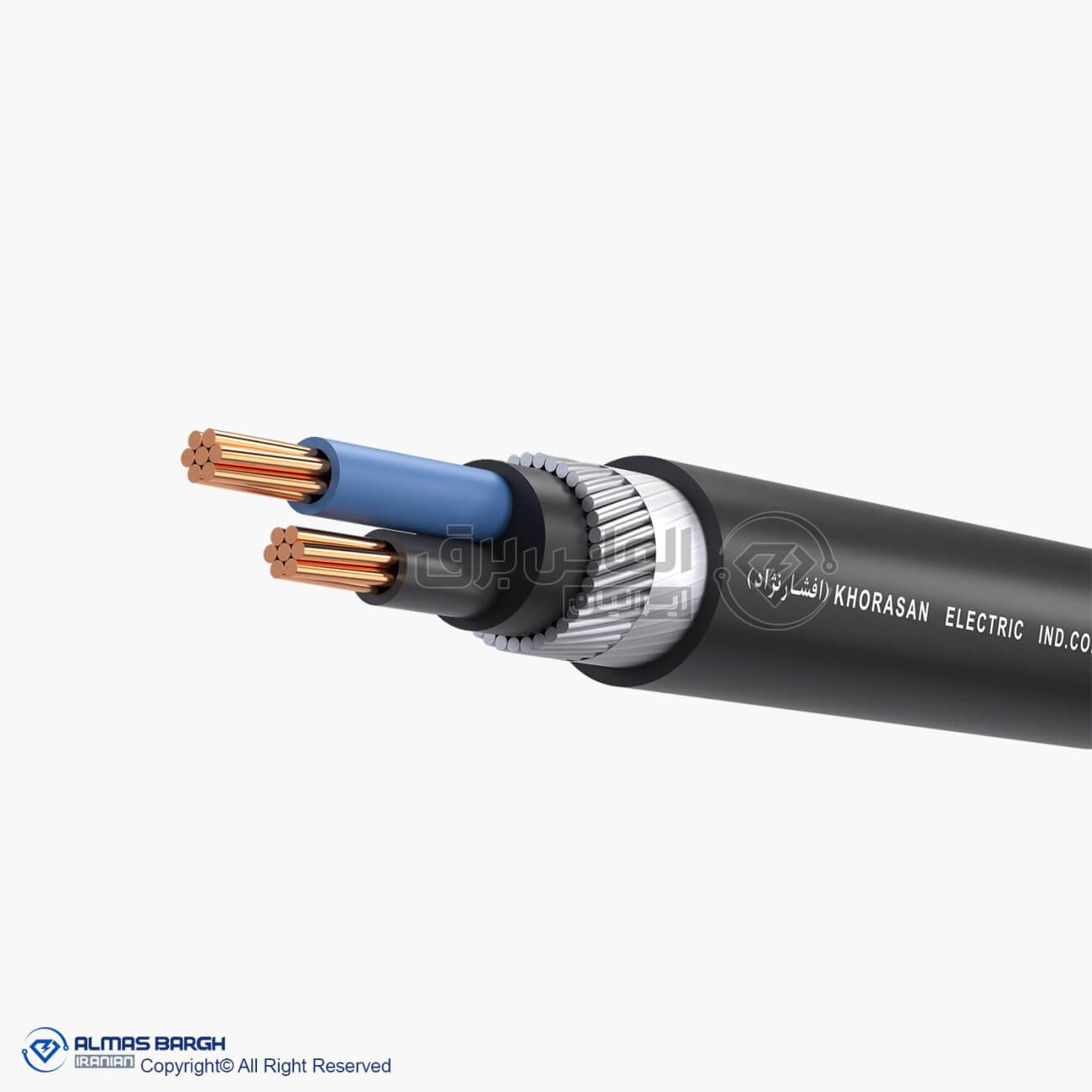 کابل زره دار 2*16 خراسان افشارنژاد NYRY | الماس برق