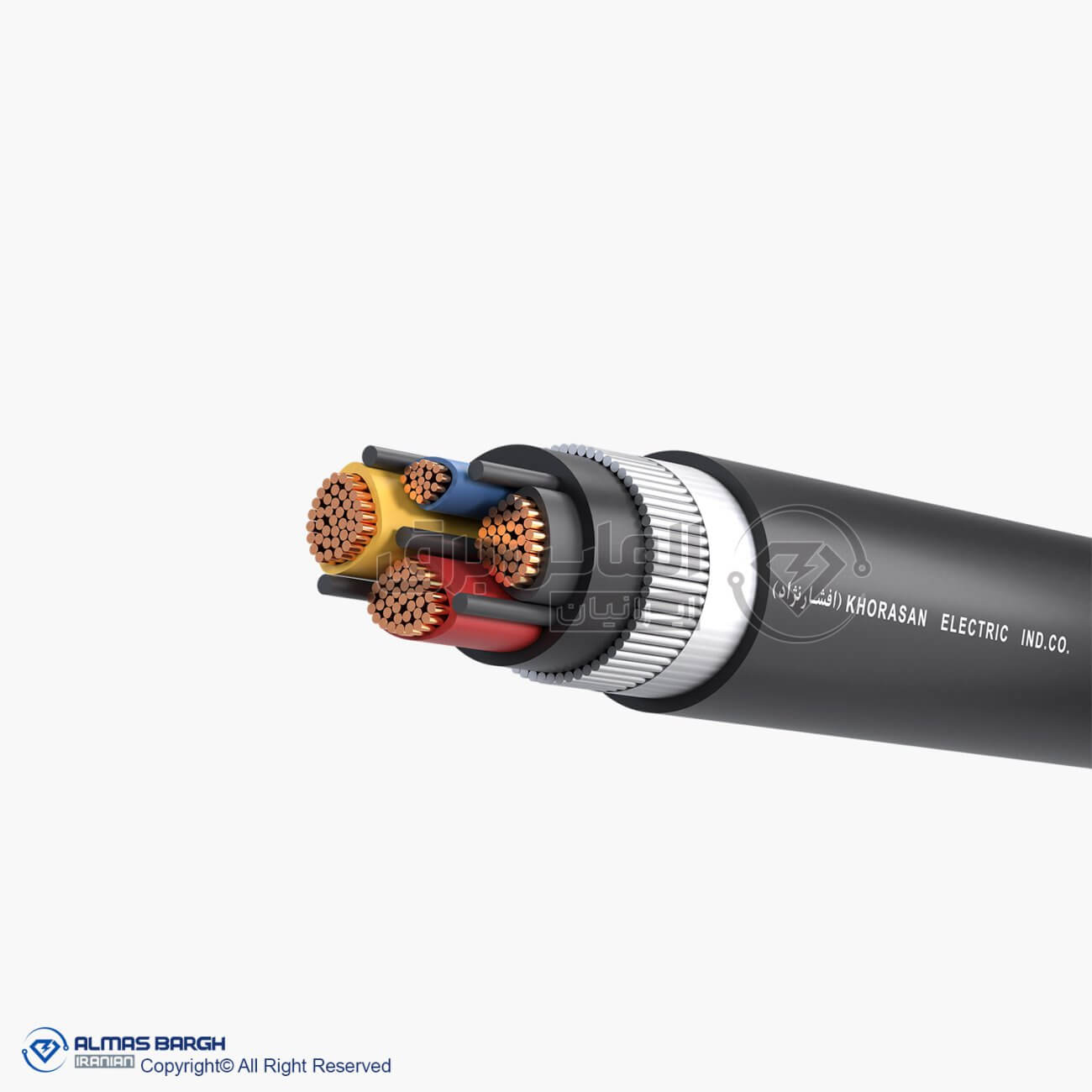 کابل زره دار 3*35+16 خراسان افشارنژاد NYRY | الماس برق